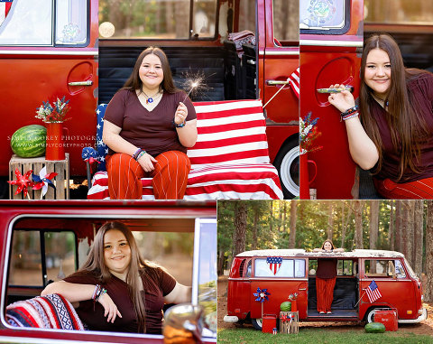 Atlanta Mini Session Photographer | Outdoor VW Bus 4th of July Minis