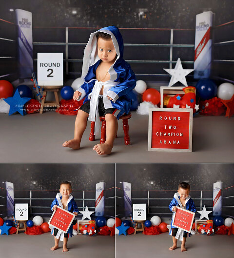 Newnan Baby Photographer | Round 2 Boxing Milestone Session