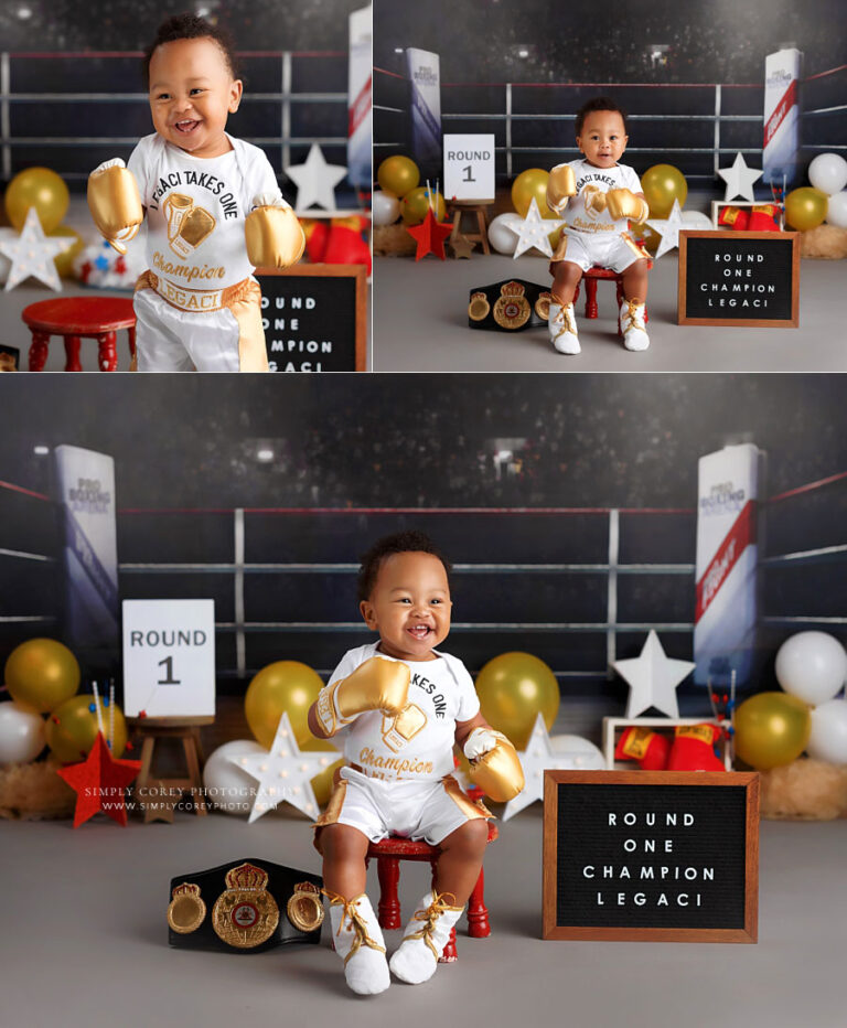 Newnan Baby Photographer | Boxing One Year Milestone Session