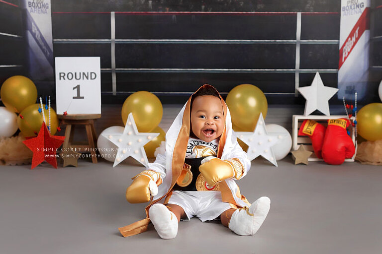Newnan Baby Photographer | Boxing One Year Milestone Session