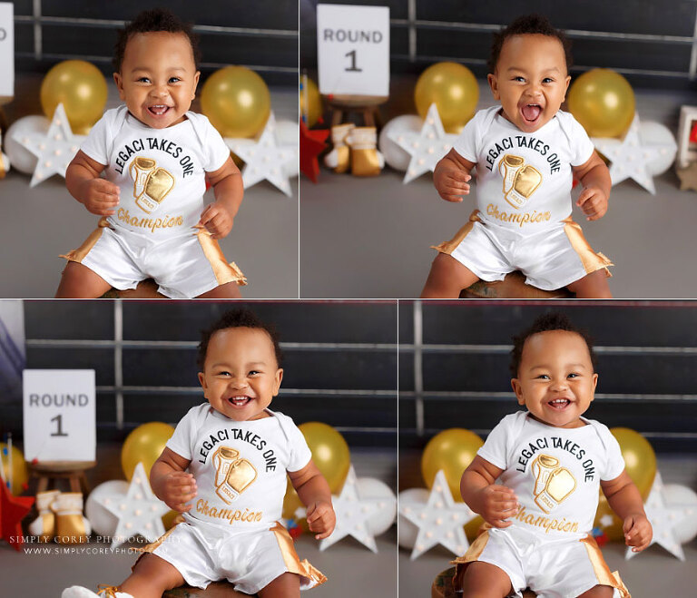 Newnan Baby Photographer | Boxing One Year Milestone Session