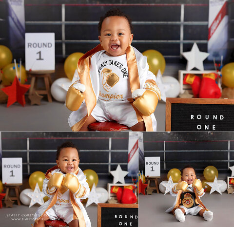 Newnan Baby Photographer | Boxing One Year Milestone Session